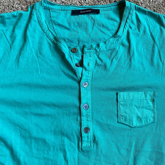 David Naman | Shirts | David Naman Henley Pocket Shirt Green Large ...